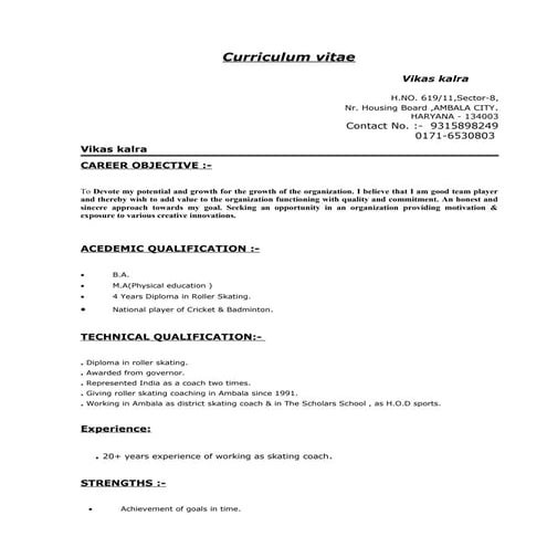 Curriculum_vitae_vikas kalra | DOC