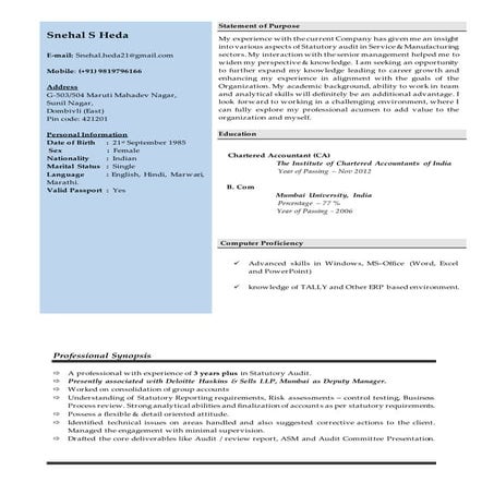 Snehal Heda Resume | DOCX