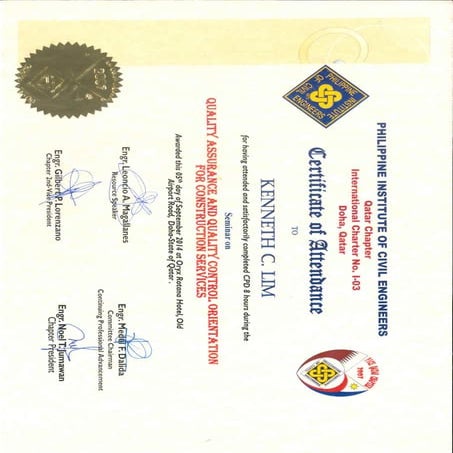 QAQC CERTIFICATE | PDF