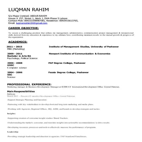 luqman rahim resume | DOCX