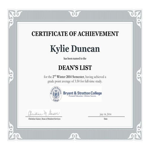 Duncan, Kylie(2) | PDF | Undergraduate Education | College Education