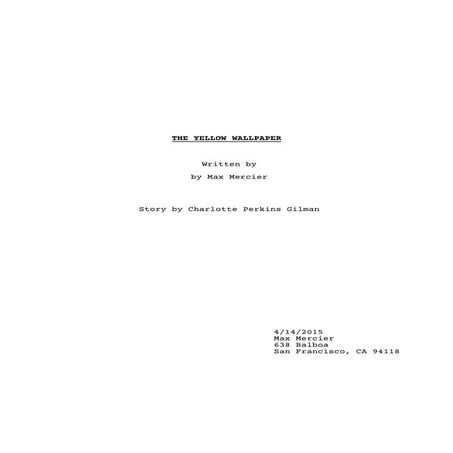 The Yellow Wallpaper | PDF