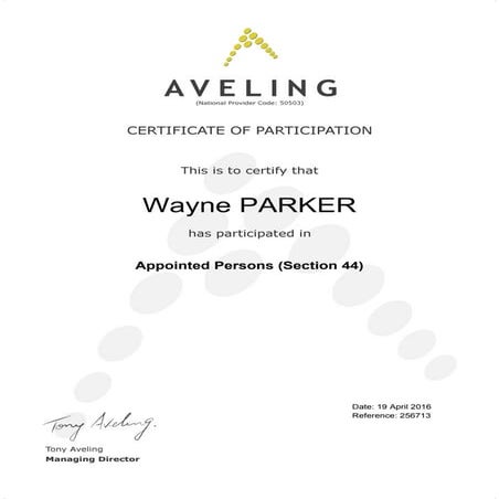 Appointed Persons_Section 44 | PDF