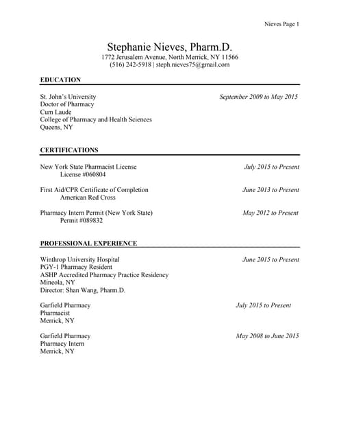 Stephen Dudley, CV-2 | PDF