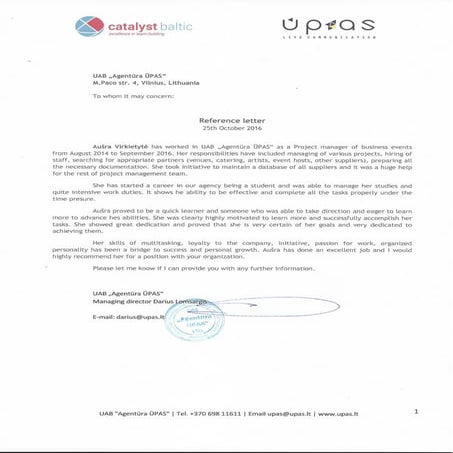UAB Agency UPAS reference letter | PDF