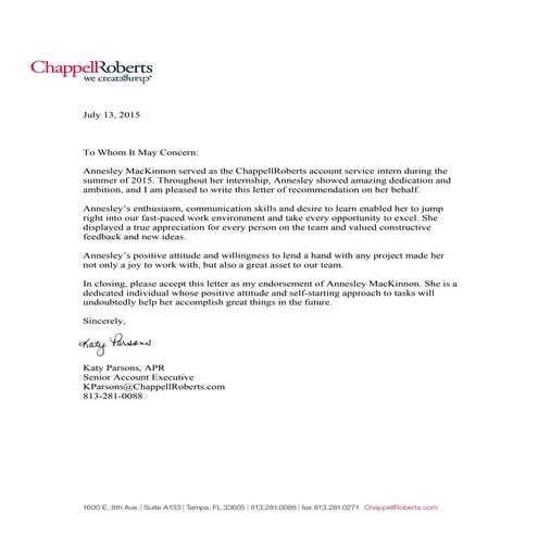 Annesley MacKinnon-Letter of Rec | PDF