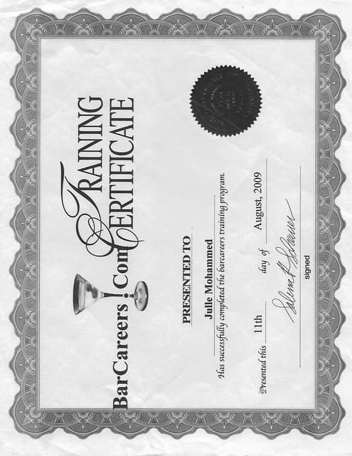 training cerificate | PDF