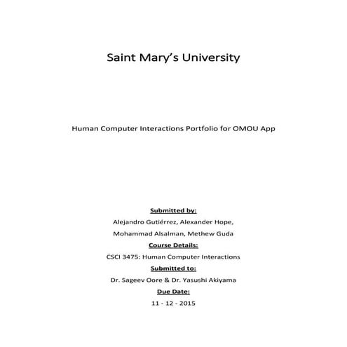 Portfolio - OMOU App | PDF