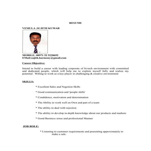 sujithkumar Resume | RTF