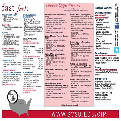 Graduate Programs info sheet | PPT