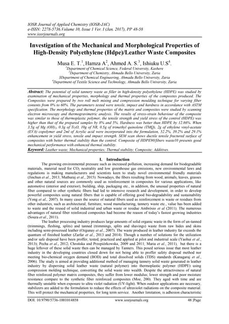 Investigation of the Mechanical Properties of Thermal Bonded Nonwoven Composite Produced of ...