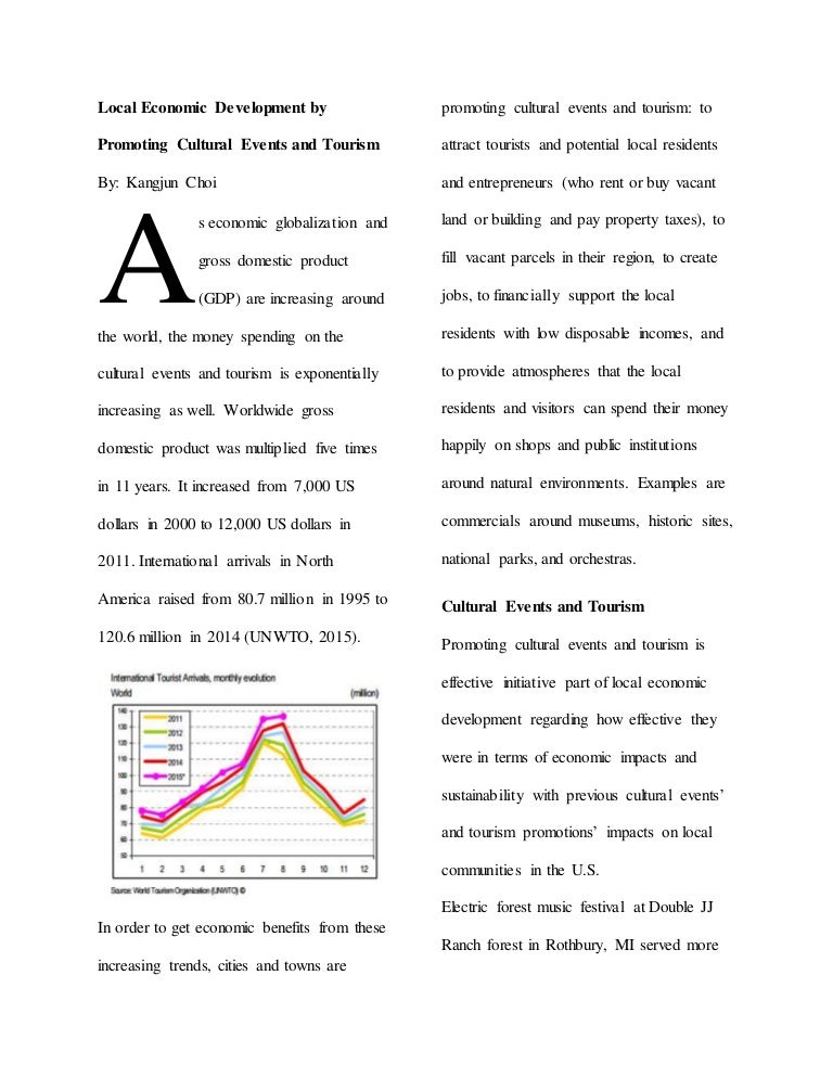 Local Economic Development by Promoting Cultural Events and Tourism