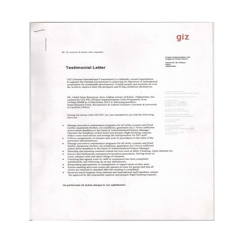 GIZ-RECOMMENDATION LETTER (2) | PDF