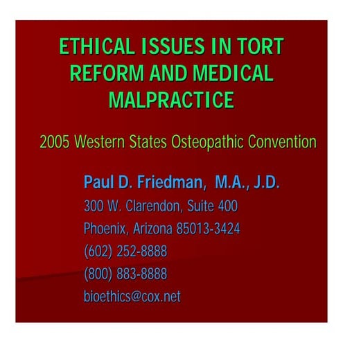 Tort Reform | PDF