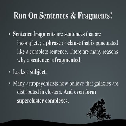 Run On Sentences (Online) | PPT