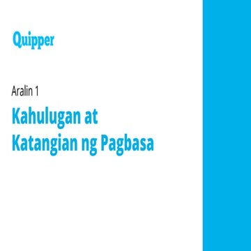 Kahulugan Ng Pagbasa