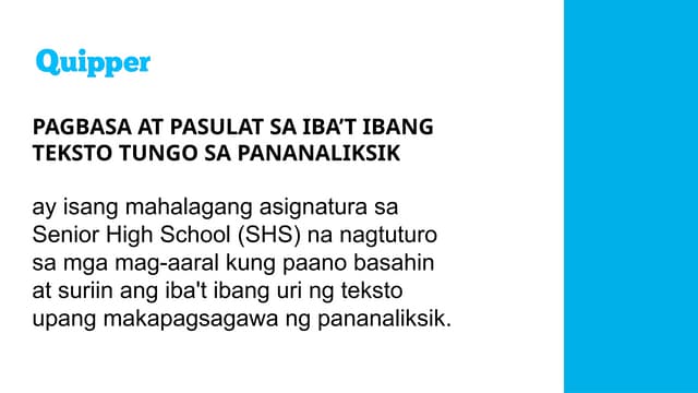 Kahulugan ng pagbasa | DOCX
