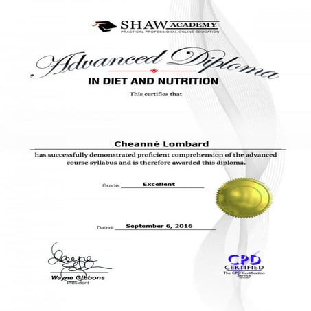 Advanced Nutrition Diploma | PDF