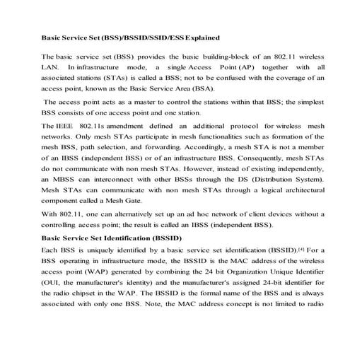 Basic Service Set | DOCX