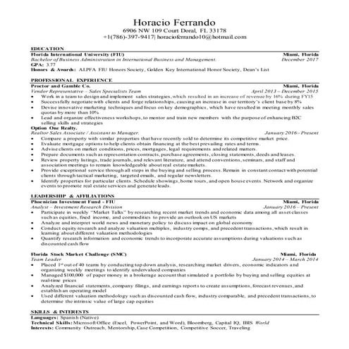 horacio ferrando resume | PDF