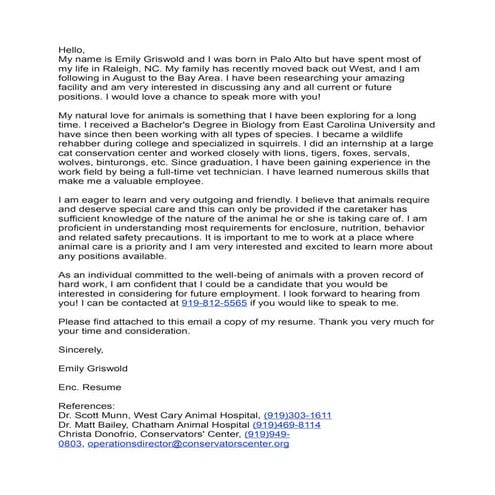 EMCOVERLETTER | RTF | Zoos & Aquariums | Attractions