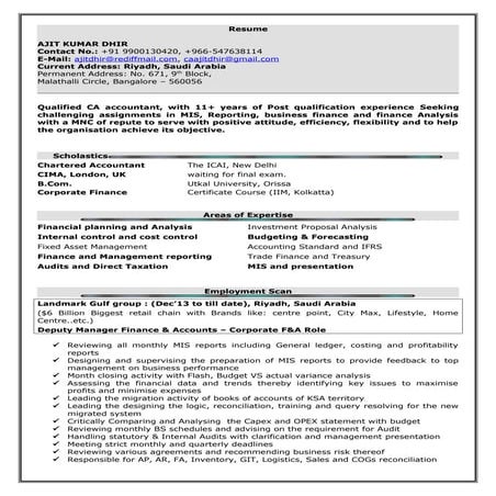 Ajit Dhir Resume | DOC