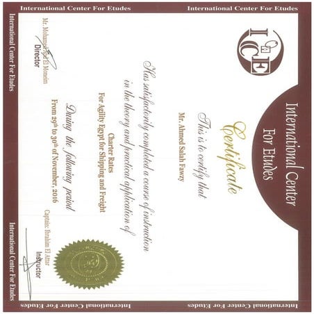 Chartering certificate EIFFA | PDF