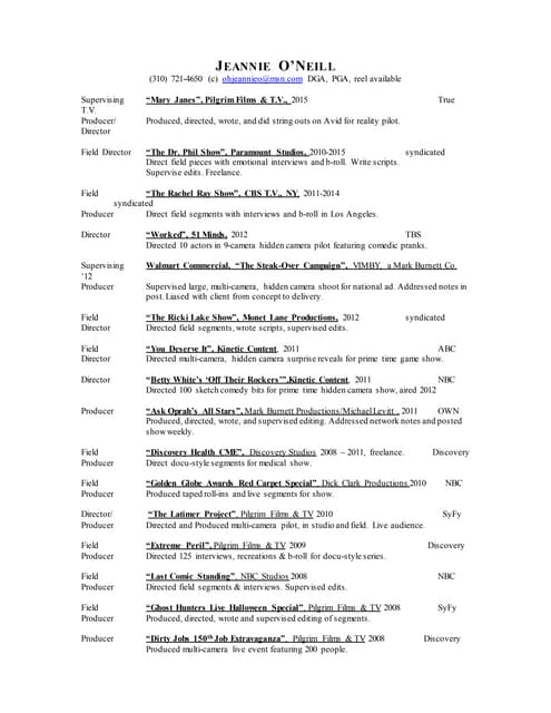 Thomas Garofalo resume | DOCX | Television | Entertainment