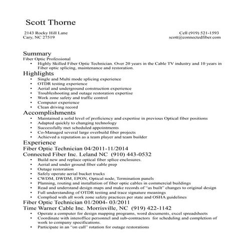 Scott Thorne Resume | PDF