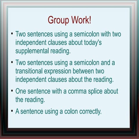 Semicolons | PPT