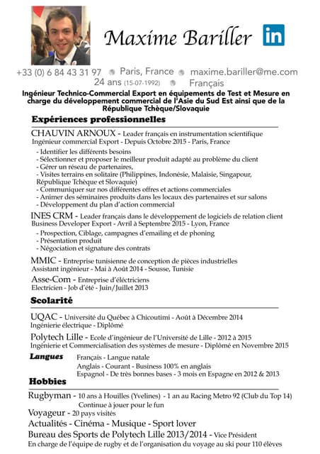 BARILLER Maxime - CV - English Version | PDF