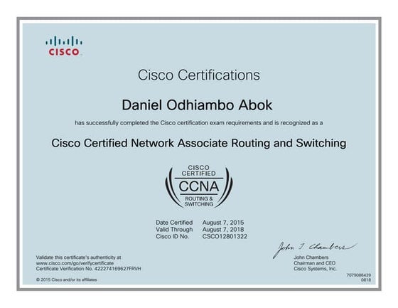 CCNA Certificate | PDF