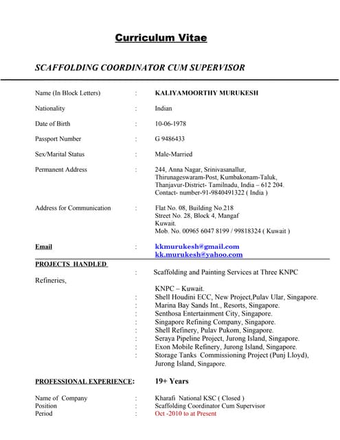 CV - Sr. Document Controller - Aconex - Passport - Mr. Satishkumar Brahmbhatt - Nov 2015 | DOCX ...