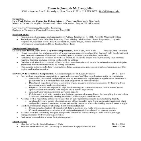 Joe McLaughlin Resume | PDF