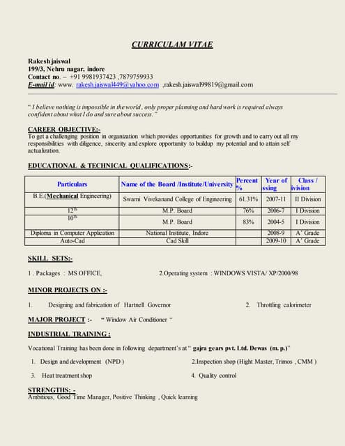 CV of Tanveer Ahmad | DOC