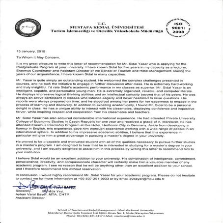Academic Reference Letter | PDF
