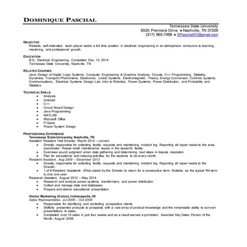 Job Fair Resume | PDF