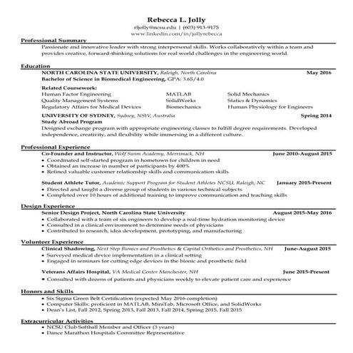 Rebecca Jolly Resume | PDF