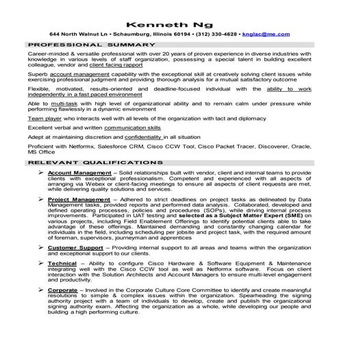 Resume - Ken Ng Summary | DOCX | Sales | Business