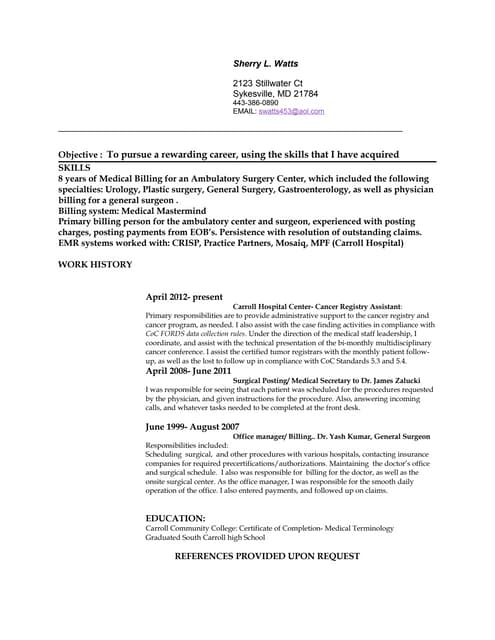 Med Resume | DOCX | Healthcare Industry | Industries