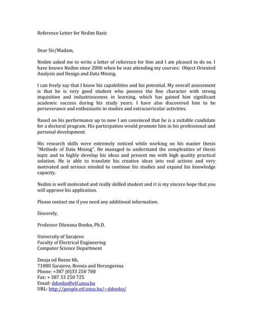 Recommendation letter | PDF