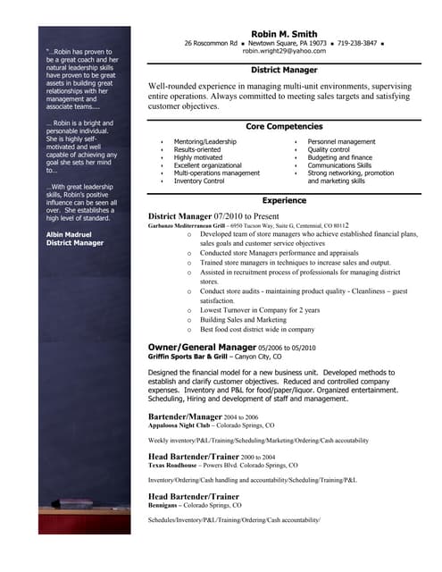 D Wilson Resume 3-10-15 | PDF