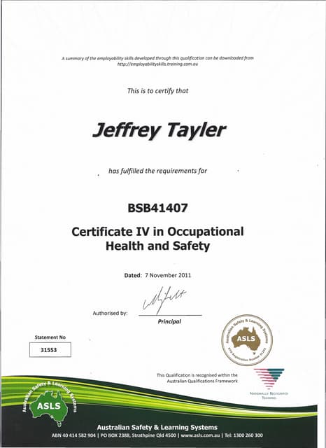 Cert IV - Stuart Dodds | PDF