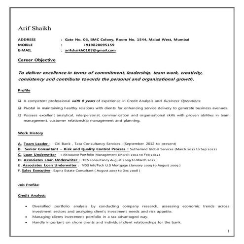 Arif Shaikh Resume | DOCX