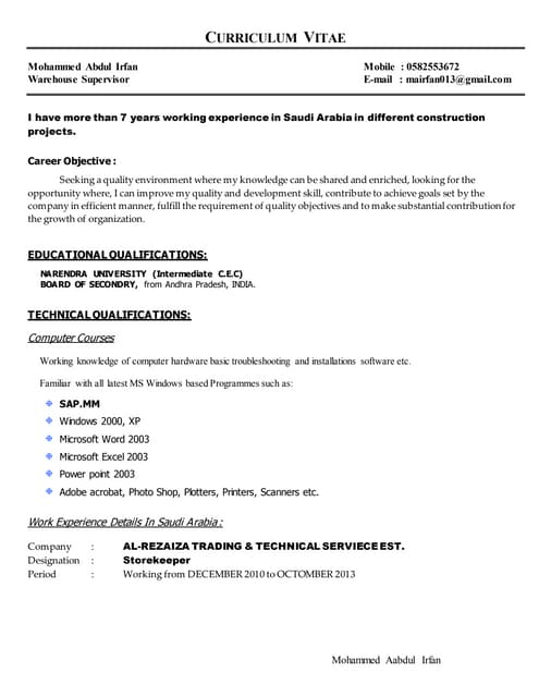 ( IBRAHIM CV ) | DOCX