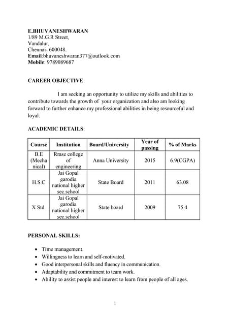Hareesh resume | PDF