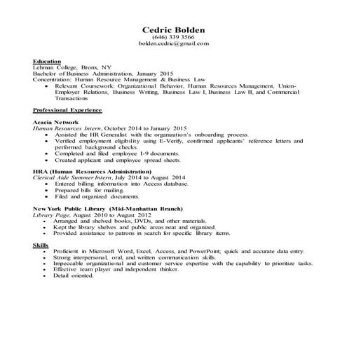 C.T. Bauer Resume | DOCX