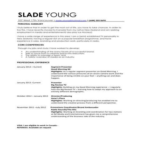SLADE CV 2016 (Media) | PDF