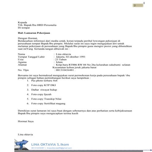 cv lina oktavia | PDF