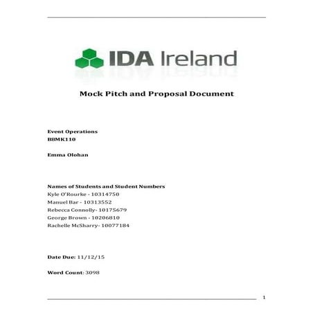 Mock Pitch and Proposal Complete (1) | DOCX | Business Expos ...
